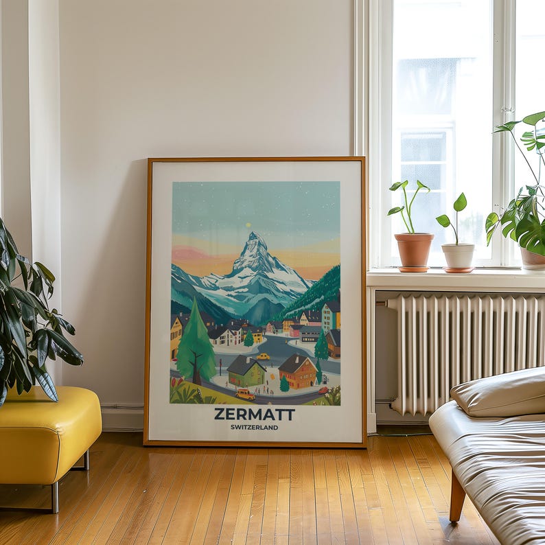 Zermatt Travel Poster Zermatt Poster Zermatt Travel Print Zermatt City ...