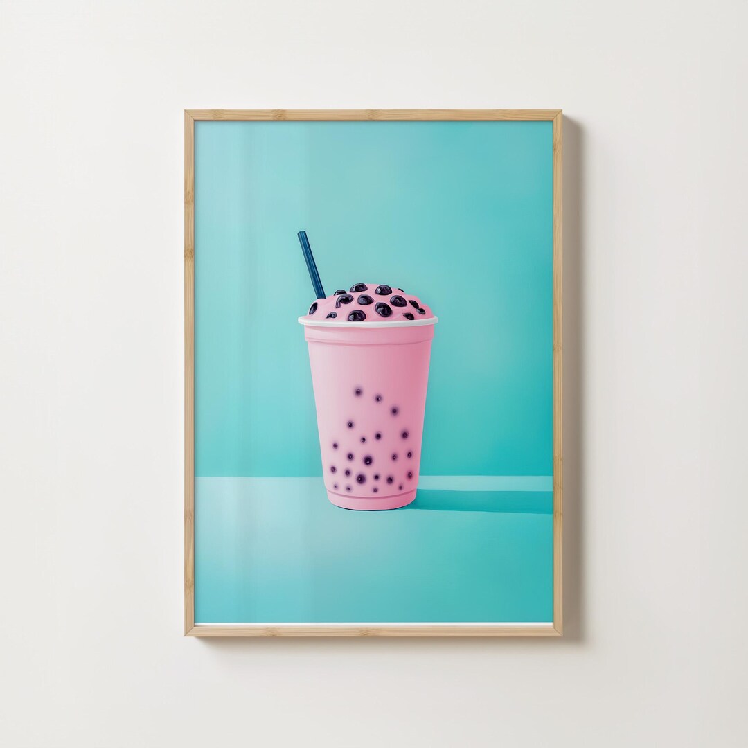Bubble Tea Wall Art, Tea Poster, Boba Tea Print, Illustrated Art Print ...