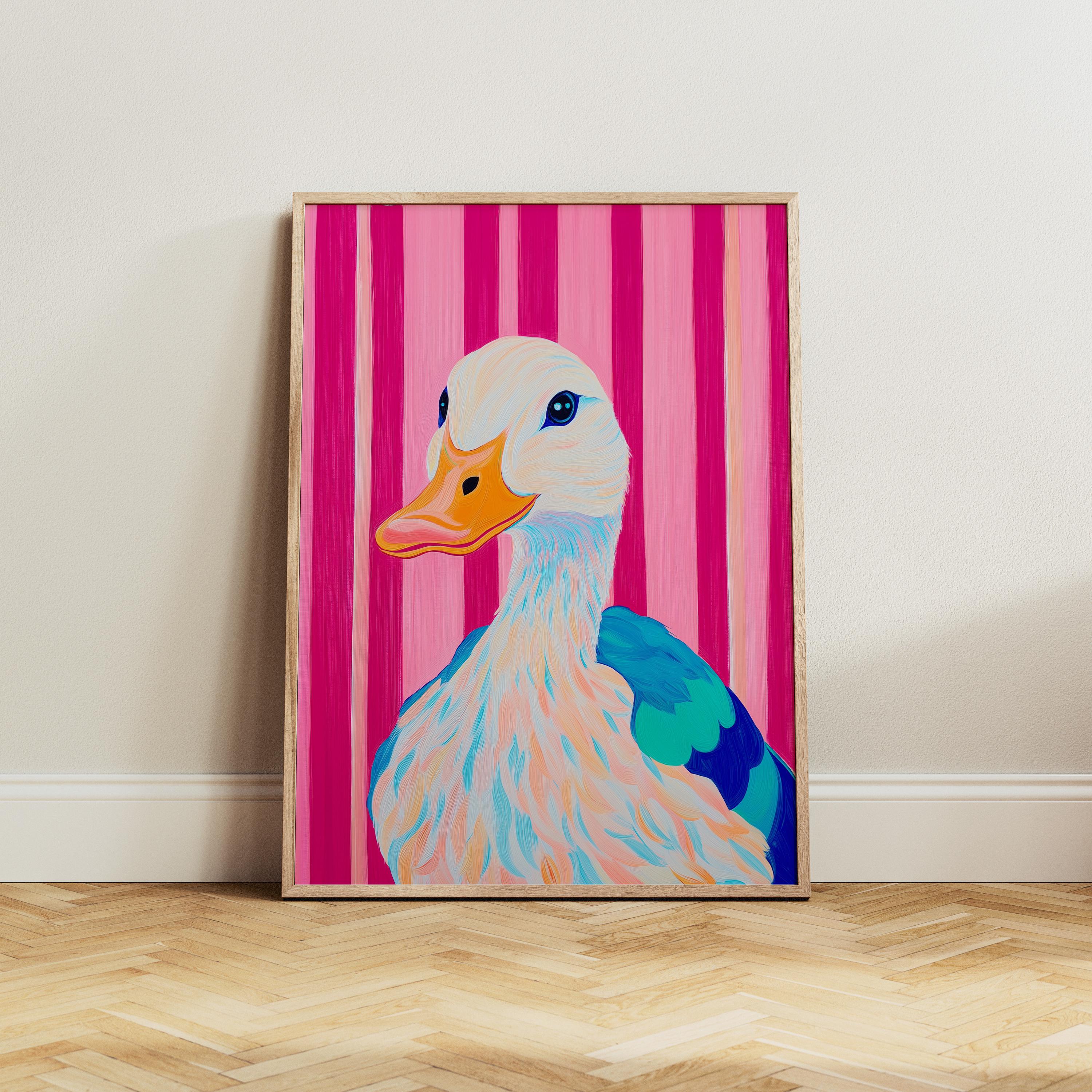 Duck Poster, Duck Wall Art, Animal Art Print, Bathroom Art, Animal ...