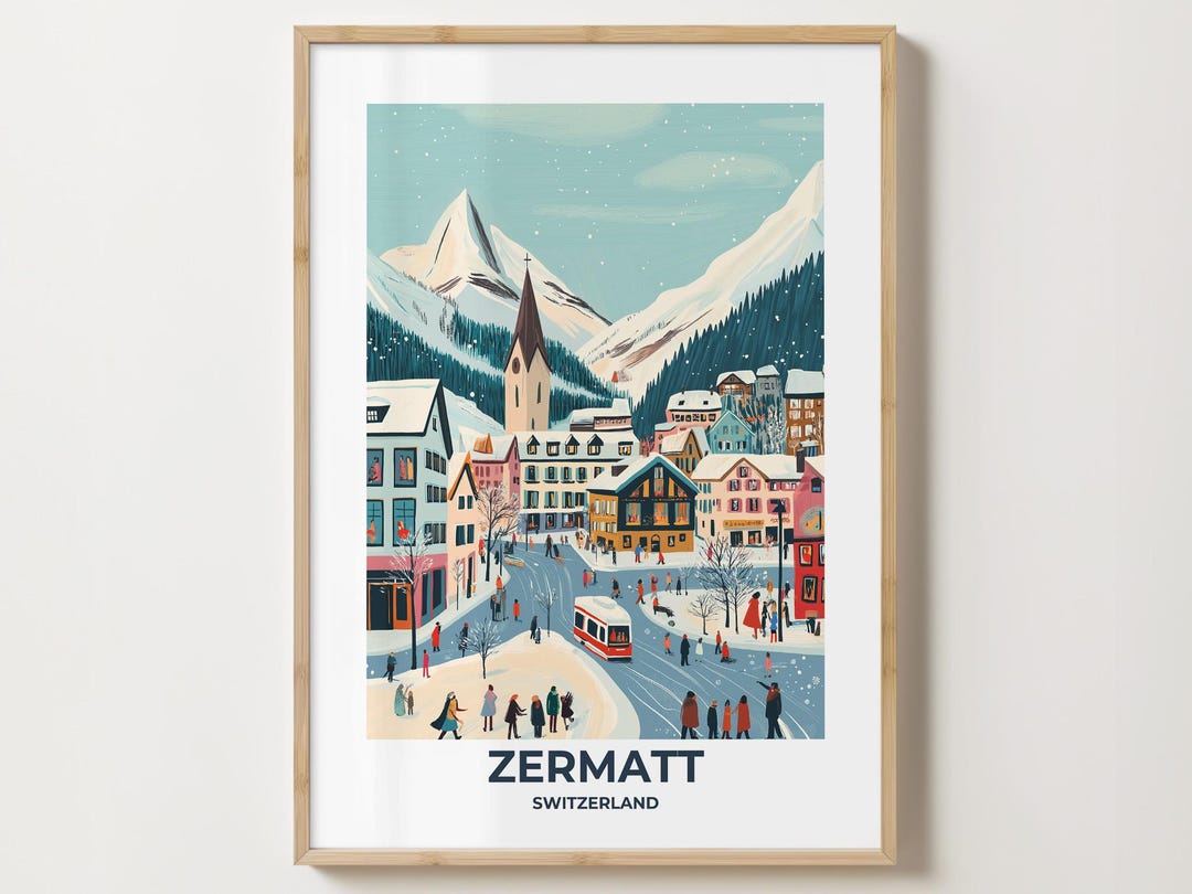 Zermatt Travel Poster, Zermatt Poster, Zermatt Travel Print, Zermatt ...
