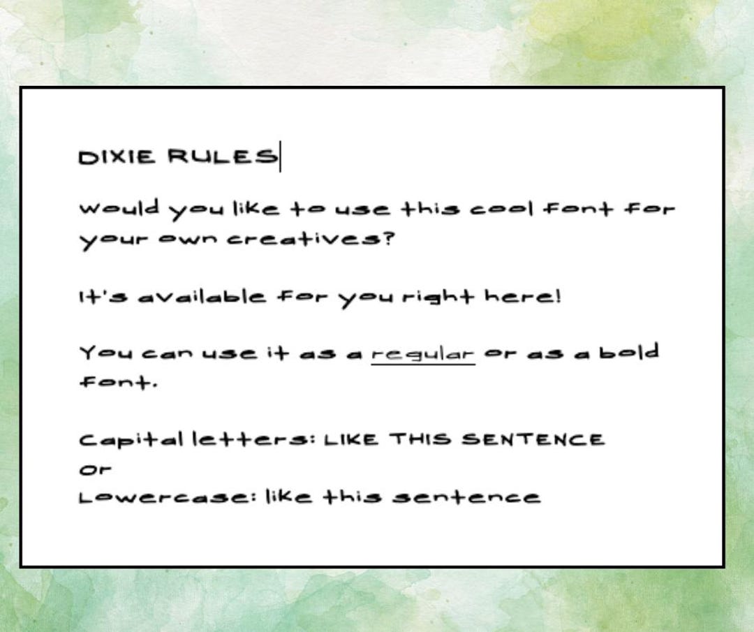 Dixie Rules - A Fun and Whimsical Font - Etsy