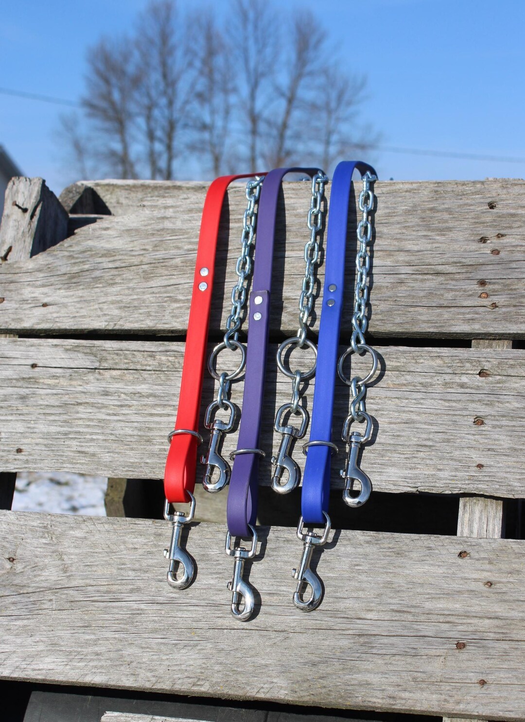 Biothane & Chain Dog Leash – Heavy Duty Waterproof Hybrid - Etsy