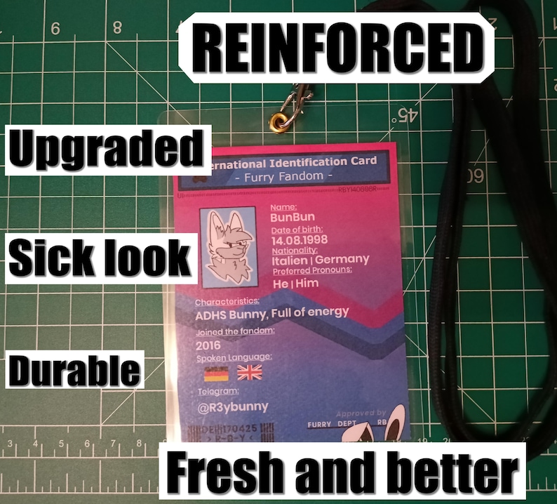 Personalised Furry ID Card | Laminated, Optionally With NFC Tag And/or ...