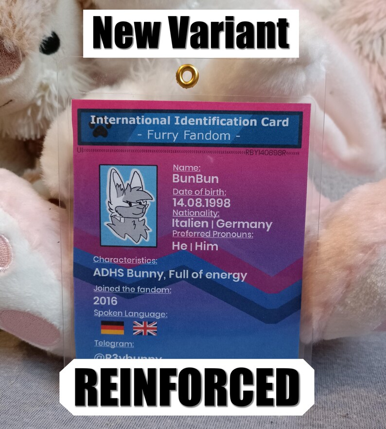 Personalised Furry ID Card | Laminated, Optionally With NFC Tag And/or ...