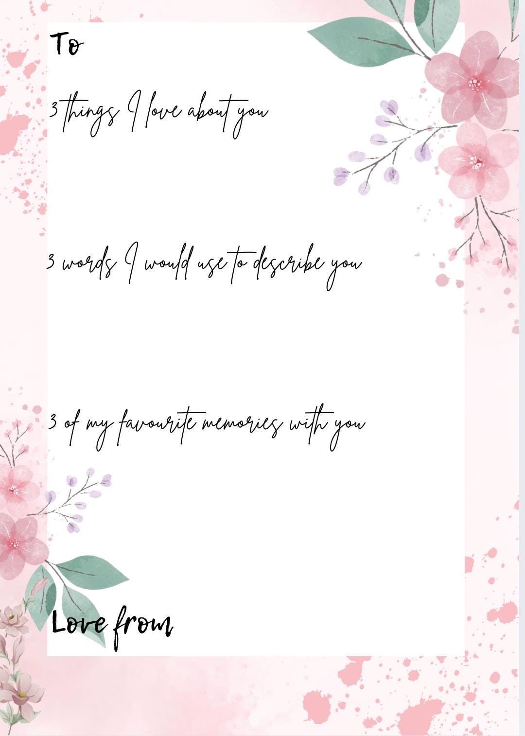 Heartfelt Messages Template - Etsy
