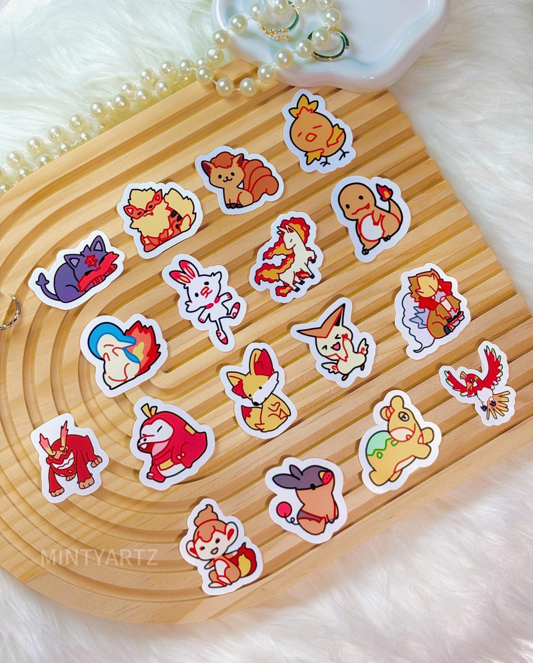Mini Poke Stickers| Fire Type - Etsy