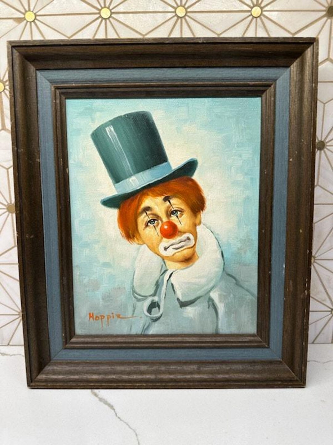Vintage Original Michael Grow Hoppin Framed Clown Painting | Signed - Etsy