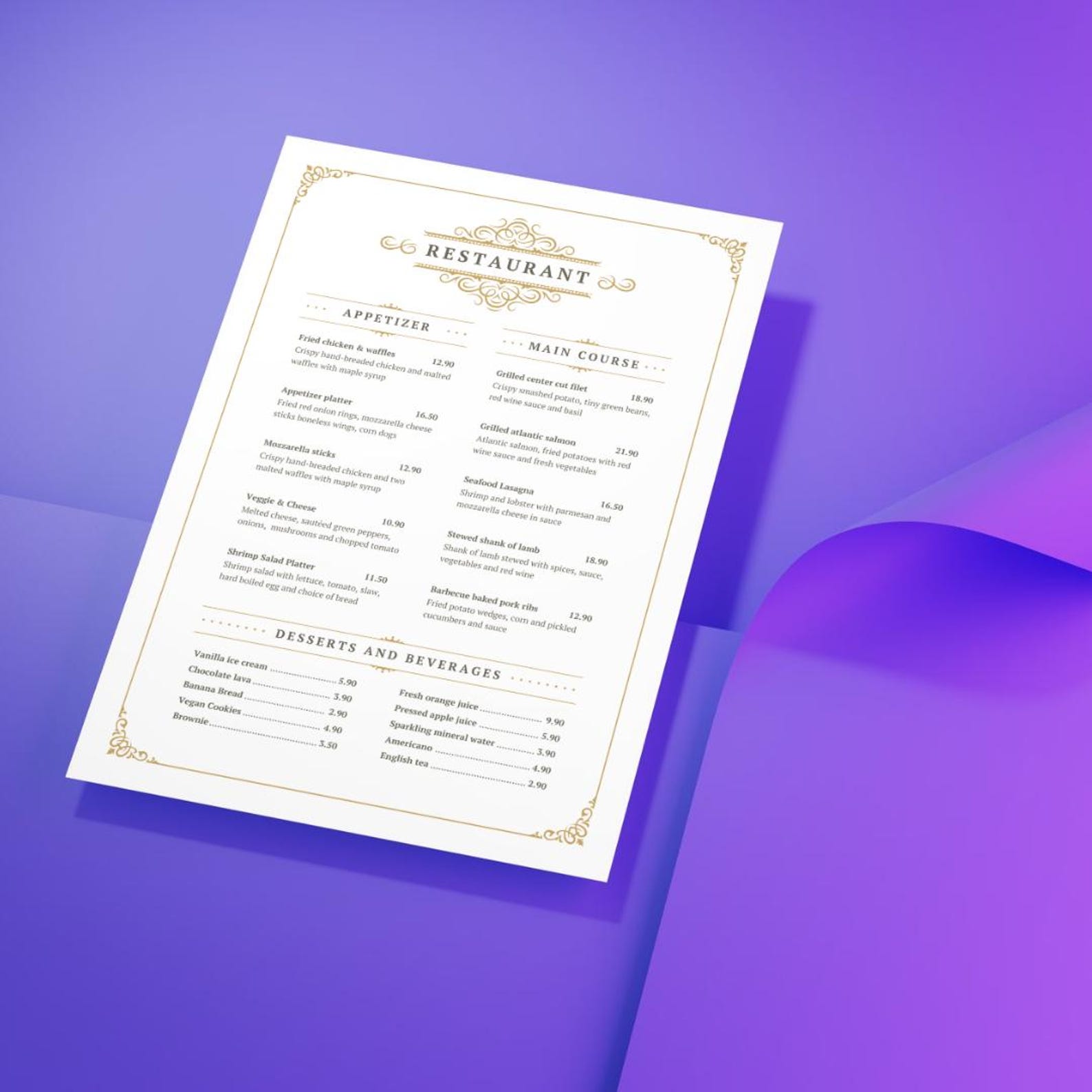 Elegant & Modern Restaurant Digital Menu Template | Fully Customizable ...