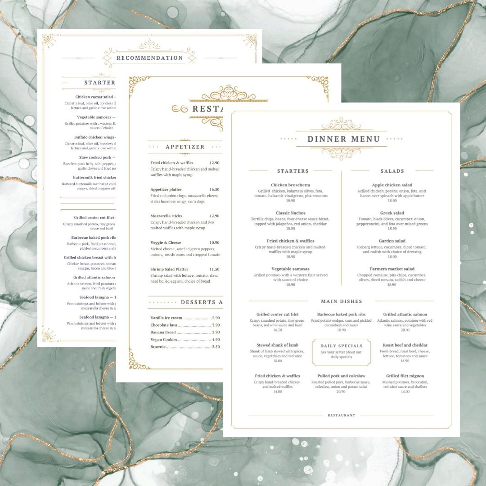 Elegant & Modern Restaurant Digital Menu Template | Fully Customizable ...