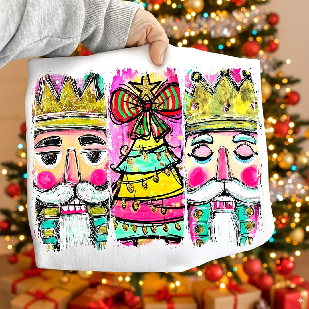 Preppy Christmas Nutcracker PNG, Glitter Coquette Tree (digital ...