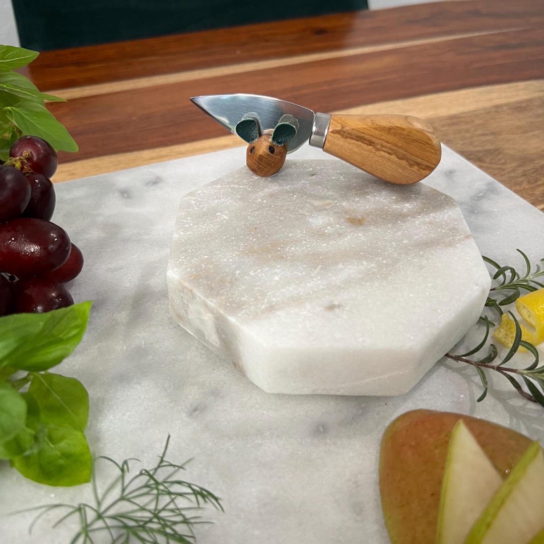 Elevated Cheese Coaster With Mouse Knife Holder - Knife Included ...