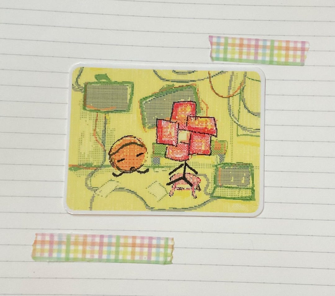 Robot Flower & Basketball 3" Sticker | TPOT / BFB - Etsy