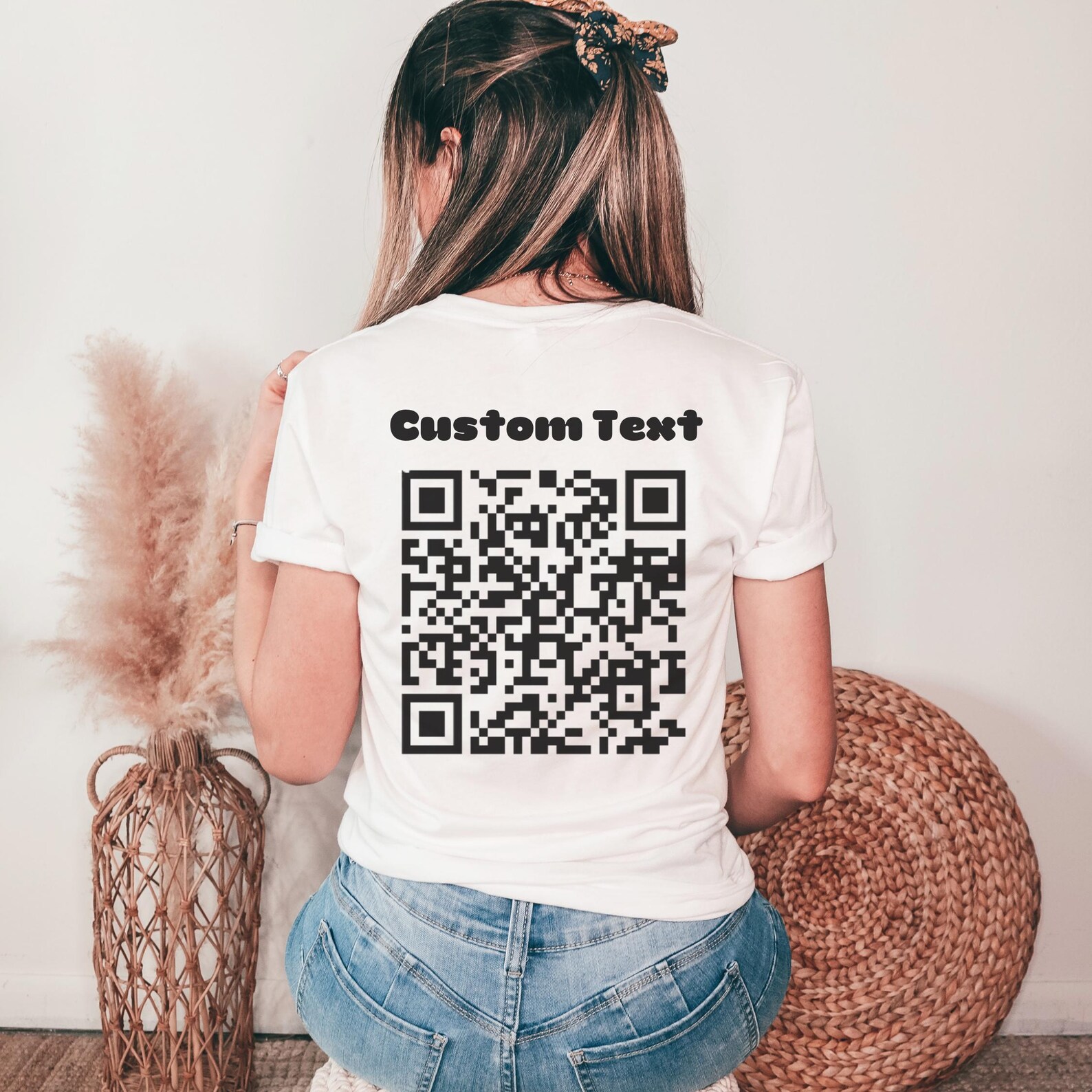 Custom QR Code Tshirt, Custom Business Logo & QR Thirts, Personalized ...