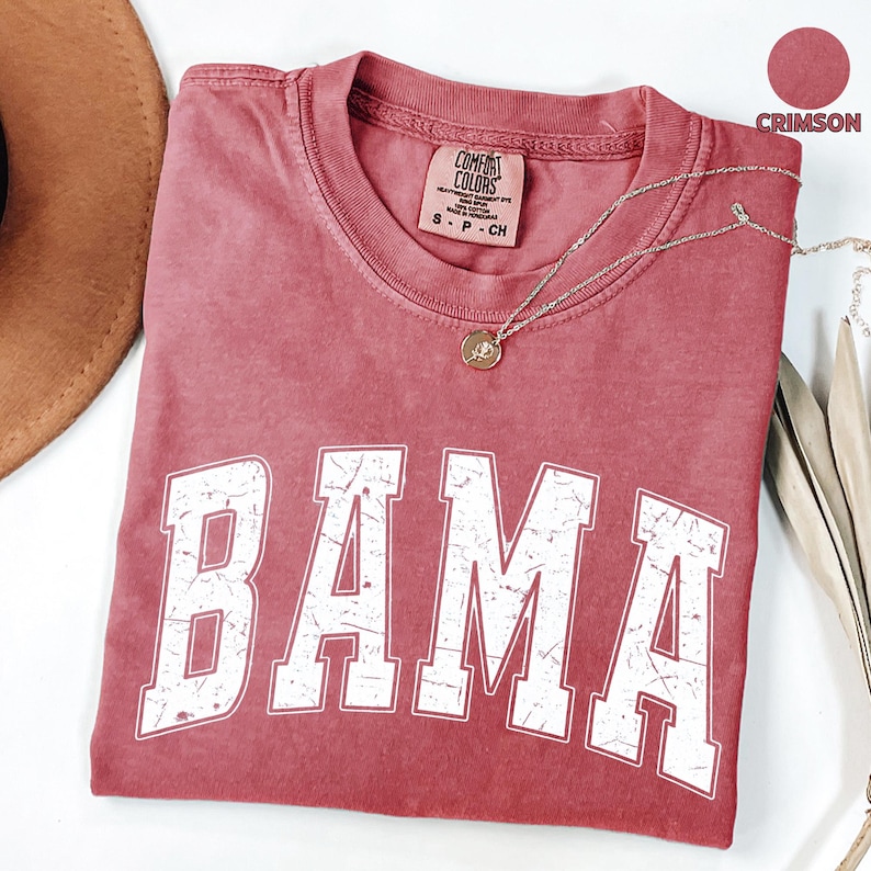 Alabama Comfort Colors® Tshirt, Retro Distressed Vintage Aesthetic Game ...