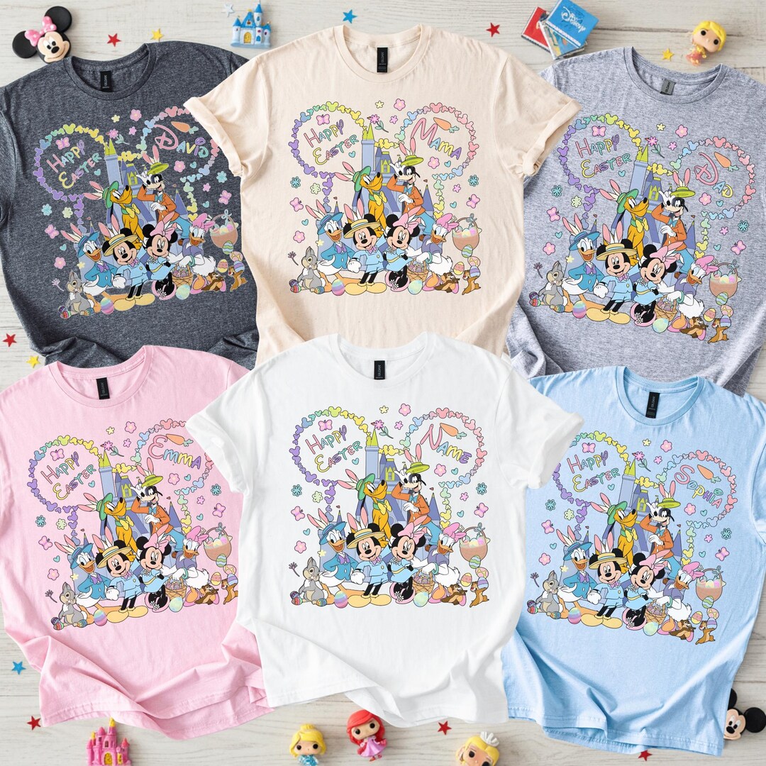 Custom Name Disney Easter 2026 Shirt,mickey and Friends Bunny Ears ...