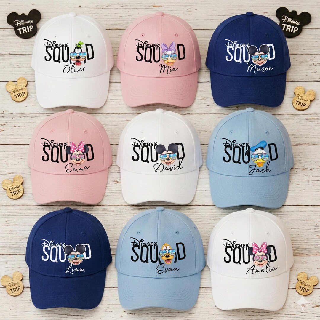 Custom Name Disney Squad 2026 Hat, Personalized Family Disney Trip Caps ...
