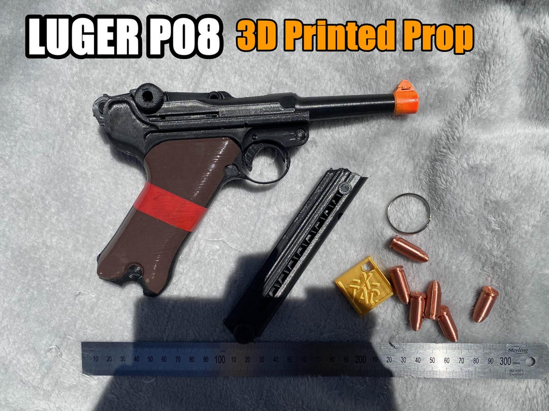 Toy 3D Printed Luger P08 Blaster Shell Ejecting Action, for Cosplay, 1. ...