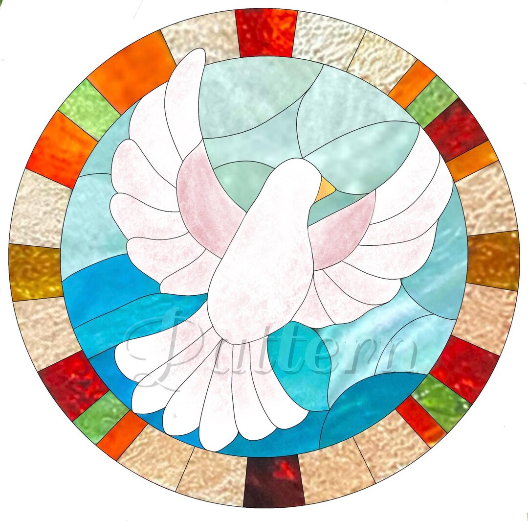 Stained Glass Pattern, Dove, Mosaic, Fusing, Stained Glass, Suncatcher ...