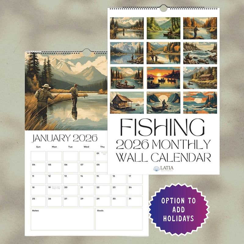 Fishing Calendars 2026 - Etsy
