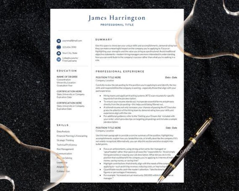 ATS Resume Template 2026 • Professional Cover Letter + References ...