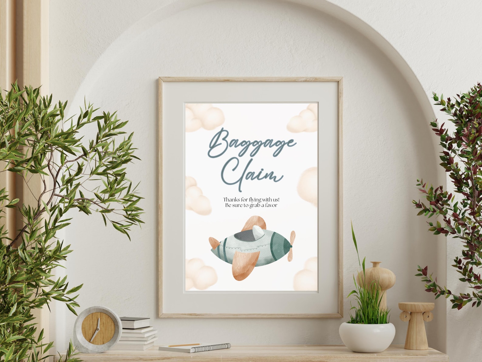 Airplane Vintage Party Signs - Baggage Claim - Drop off - in Flight ...