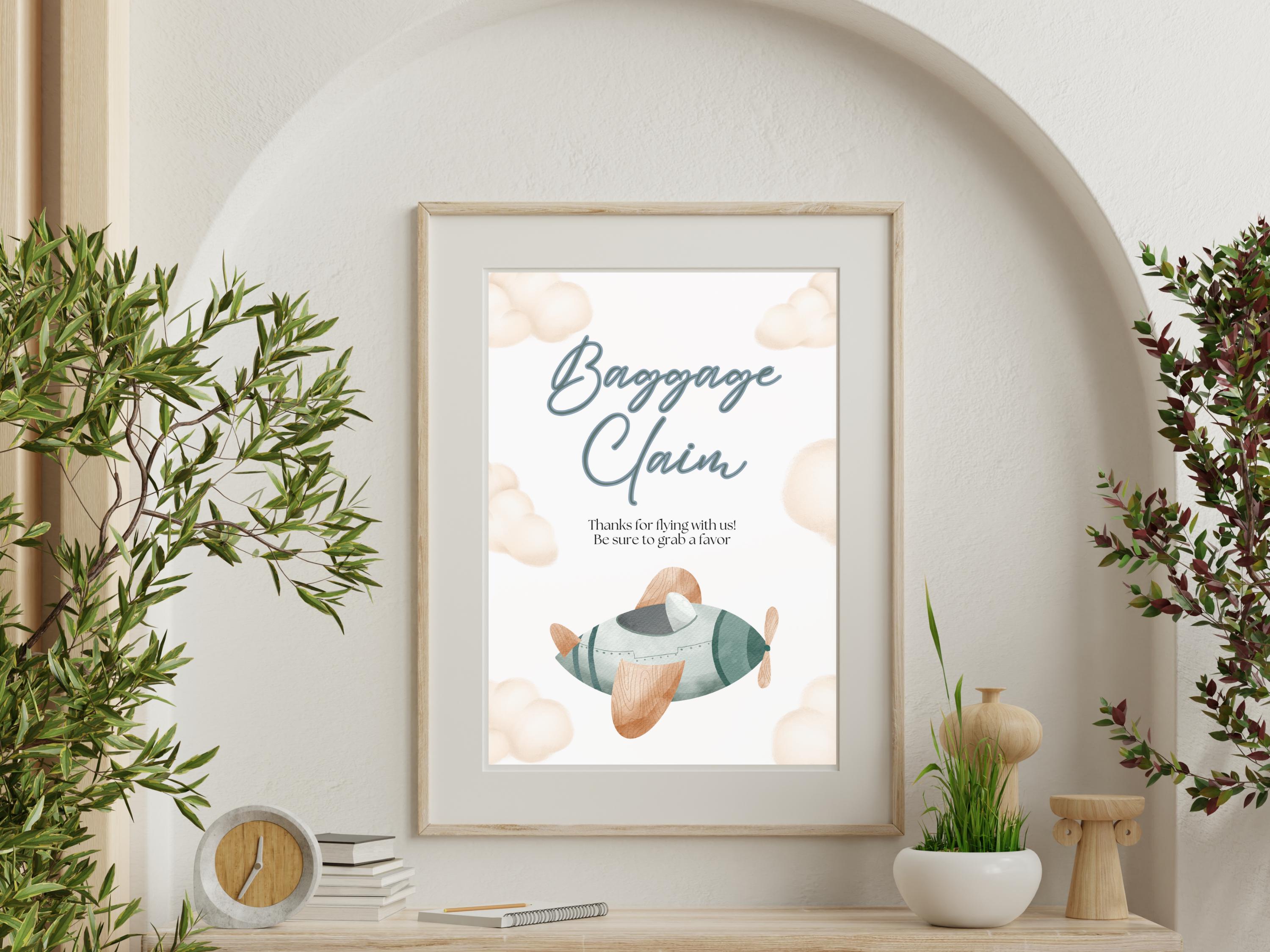 Airplane Vintage Party Signs - Baggage Claim - Drop off - in Flight ...