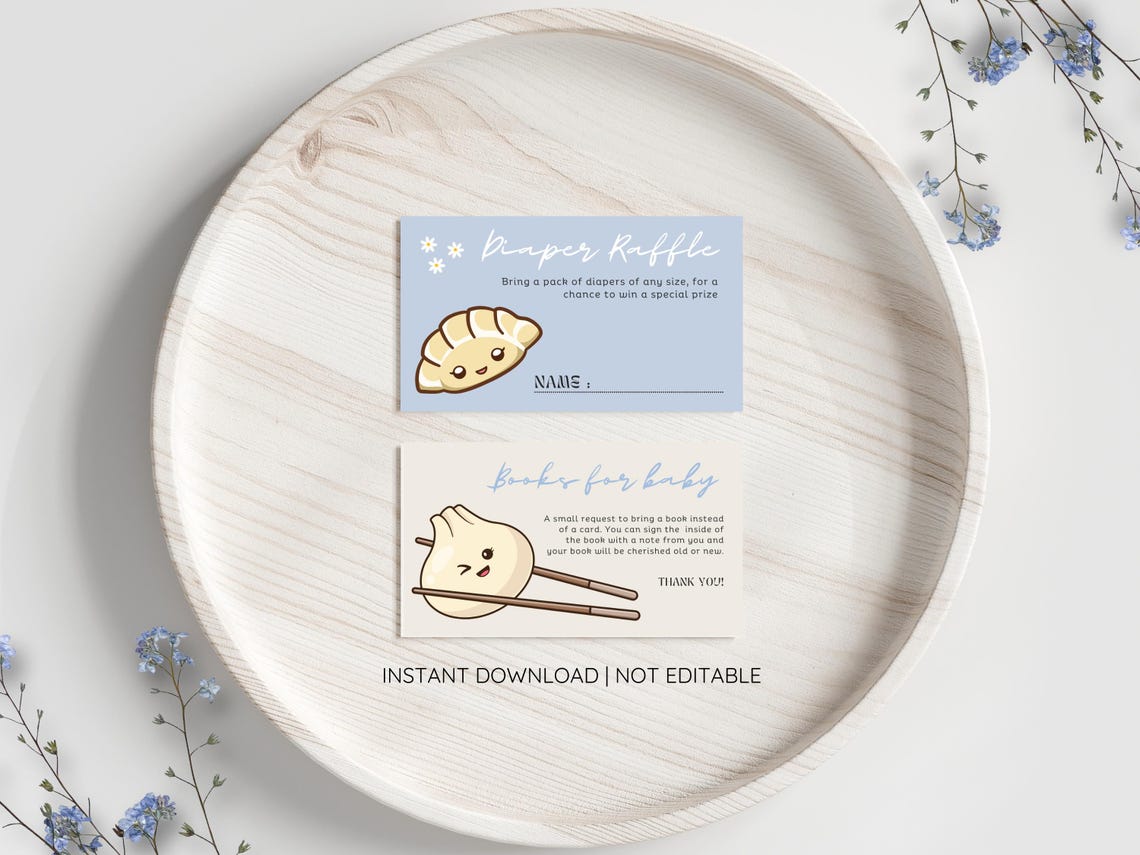 Our Little Dumpling is on the Way, Dumpling Baby Shower Raffle Card and ...