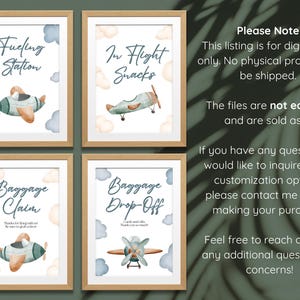Airplane Vintage Party Signs - Baggage Claim - Drop off - in Flight ...
