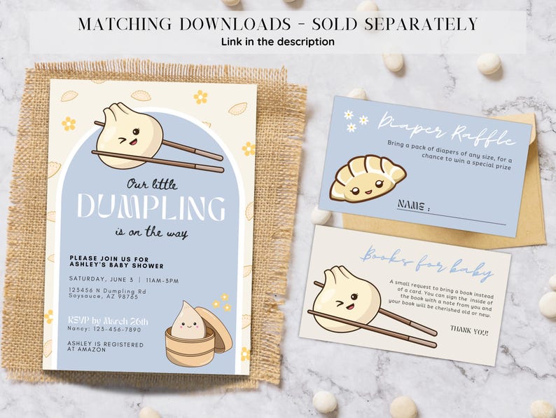 Our Little Dumpling is on the Way, Dumpling Baby Shower Raffle Card and ...
