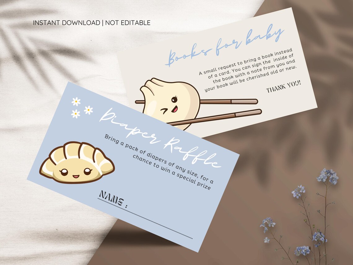 Our Little Dumpling is on the Way, Dumpling Baby Shower Raffle Card and ...