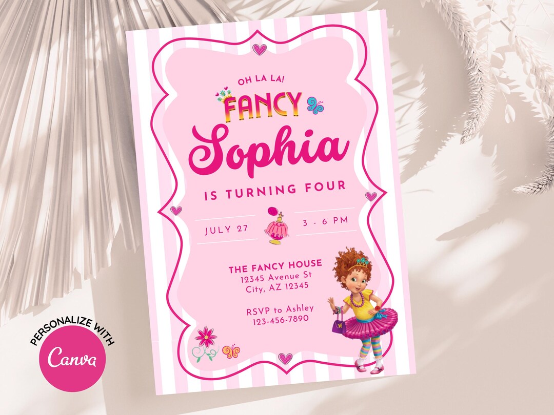 Fancy Nancy Inspired Birthday Invitation, Little Girl Birthday Invite ...