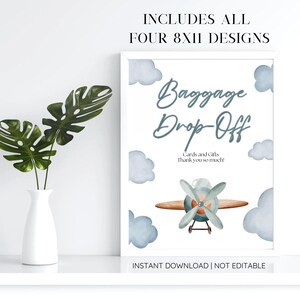 Airplane Vintage Party Signs - Baggage Claim - Drop off - in Flight ...