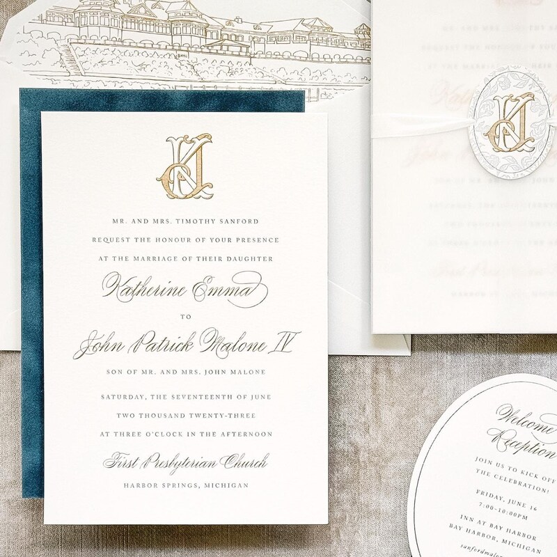 Letterpress Wedding Invitation - Etsy