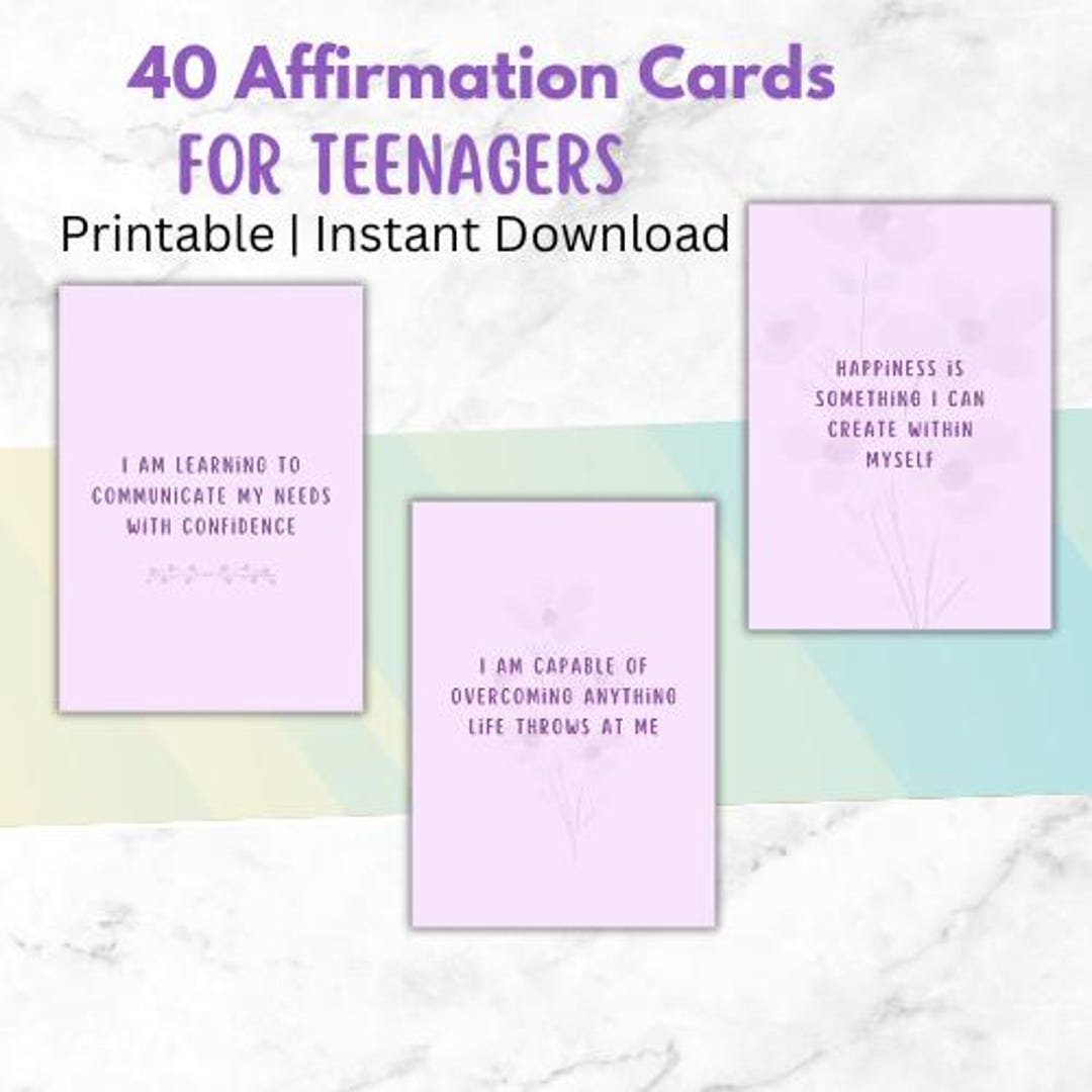 40 Printable Affirmation Cards for Teenagers | Daily Affirmations Gift ...