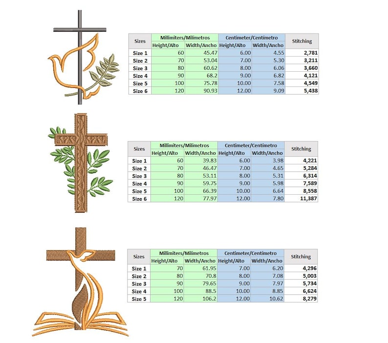 Christian Cross Embroidery Design, 6-pack Cross Embroidery Designs With ...