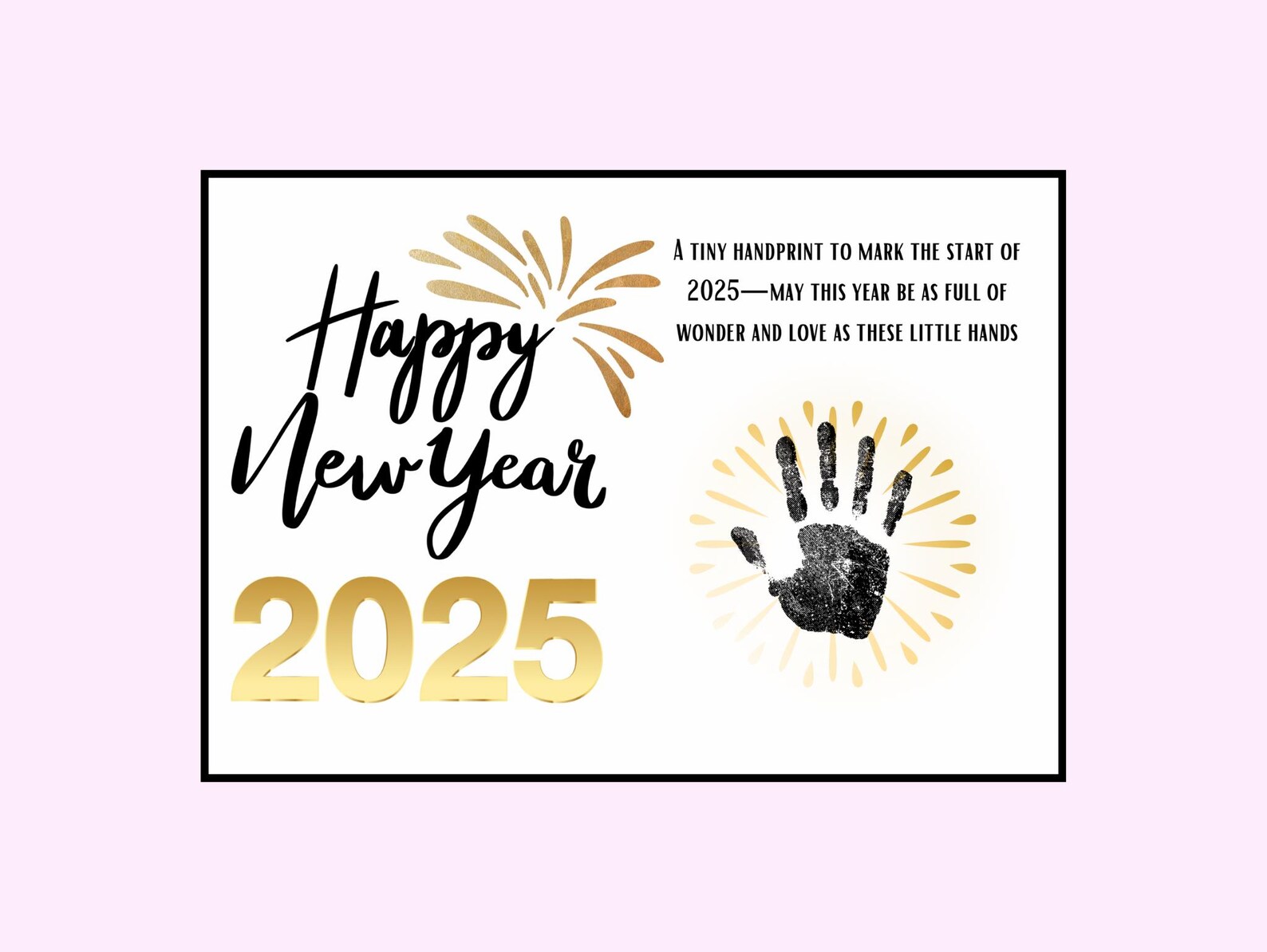 New Years 2025 Hand Print Craft Keepsake for Kids New Years Handprint ...