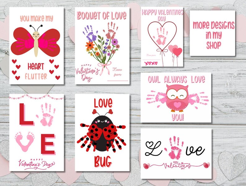 Valentine Handprint Craft Keepsake for Kids Toddlers Babys Preschool ...
