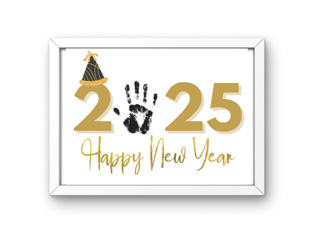 New Years 2025 Hand Print Craft Keepsake for Kids New Years Handprint ...