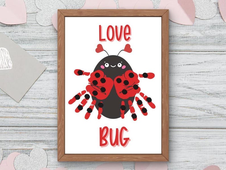 Valentine Handprint Craft Keepsake for Kids Toddlers Babys Preschool ...