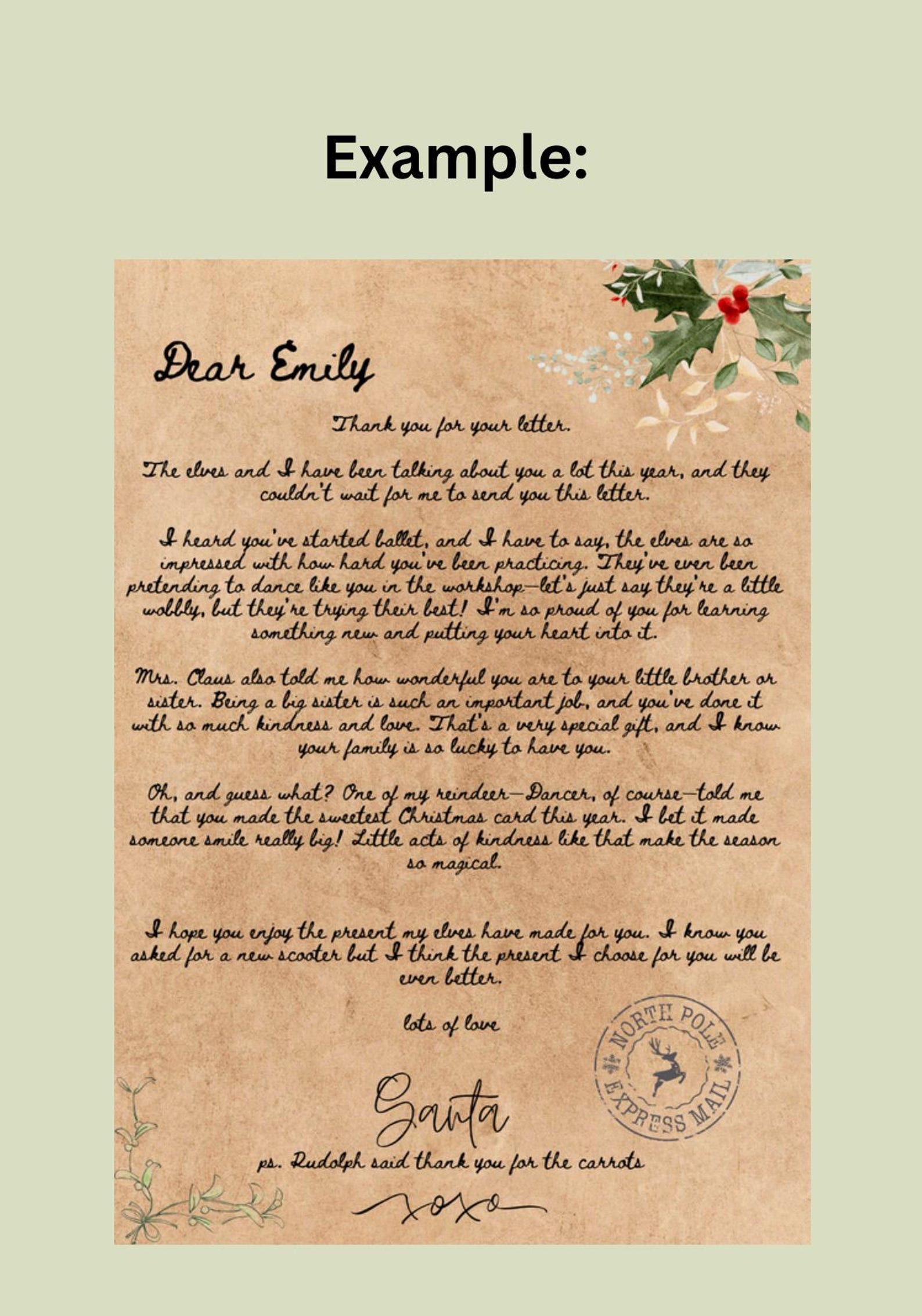 Custom Letter From Santa - Etsy