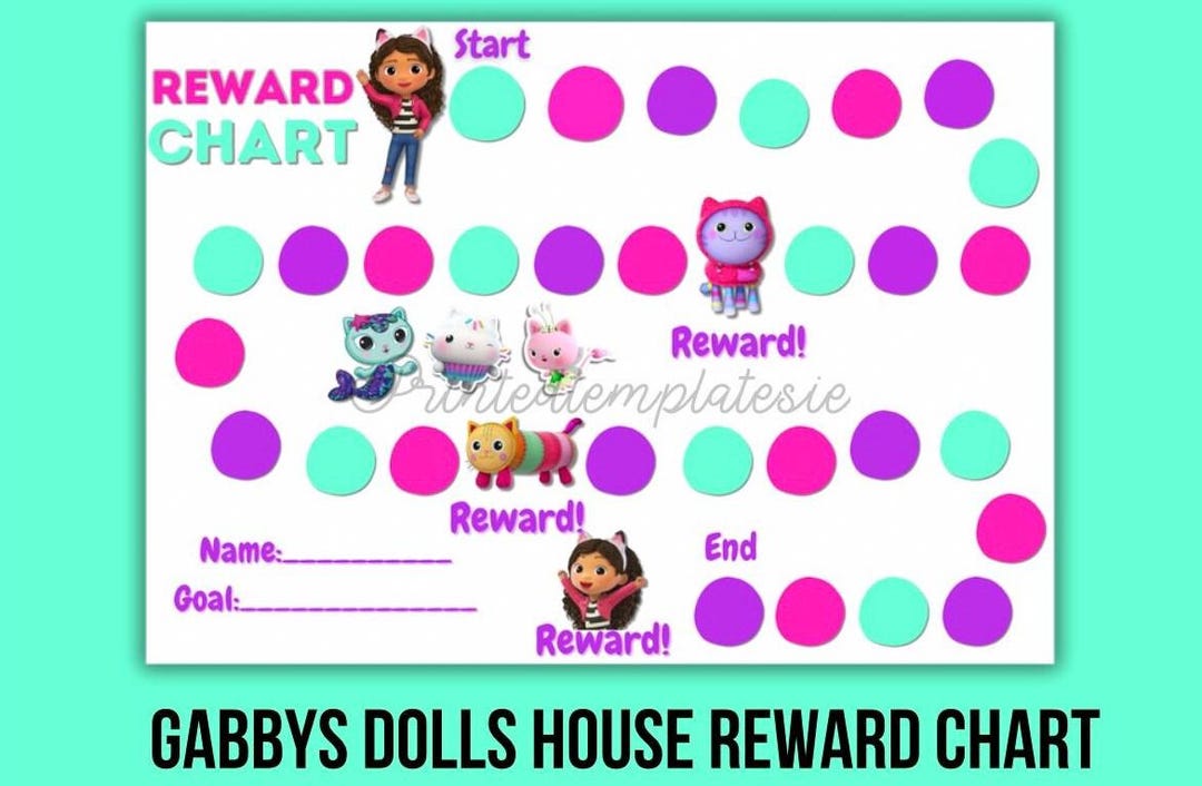 Gabbys Dolls House Reward Chart,sticker Chart,chore Chart,gabbys Doll ...