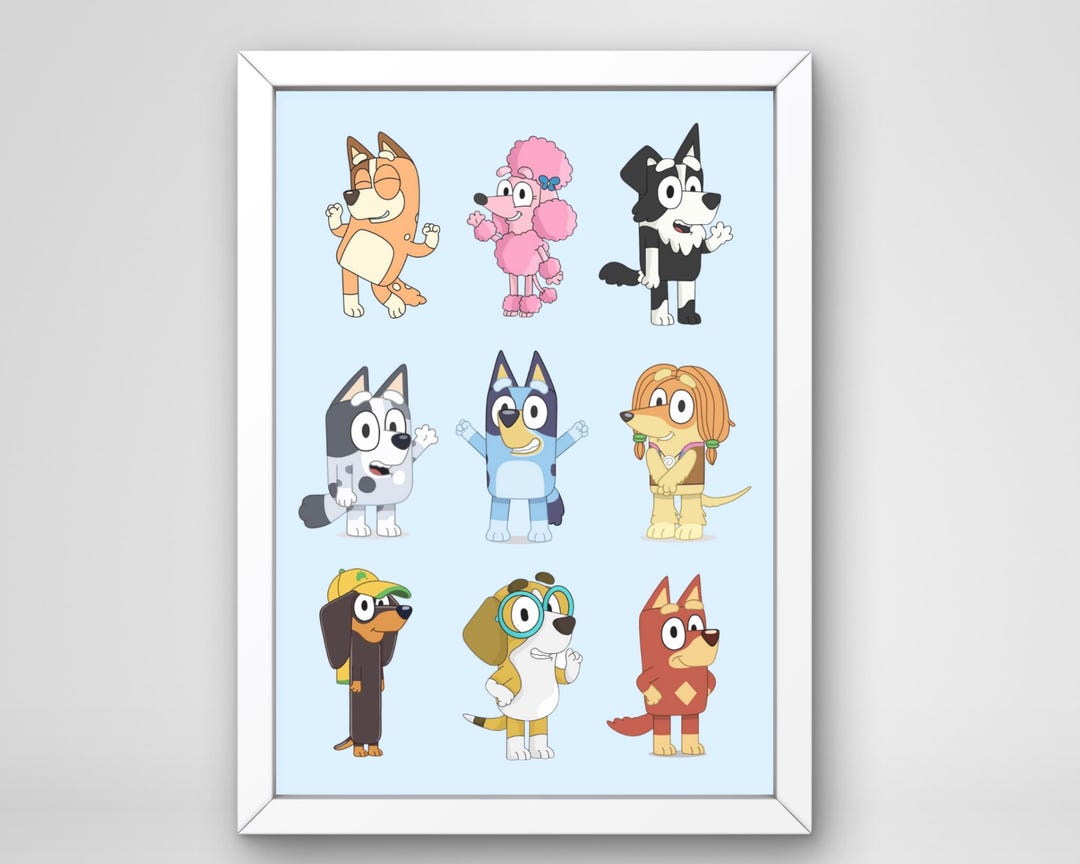 Bluey Digital Printable Wall Art Posters Classroom Printable Wall Art ...