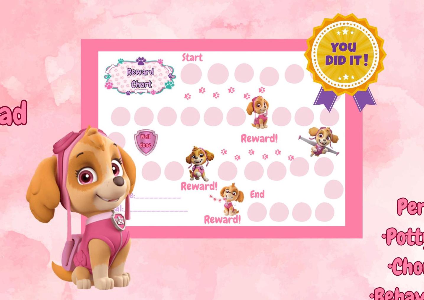 Paw Patrol Skye Reward Chart - Etsy UK