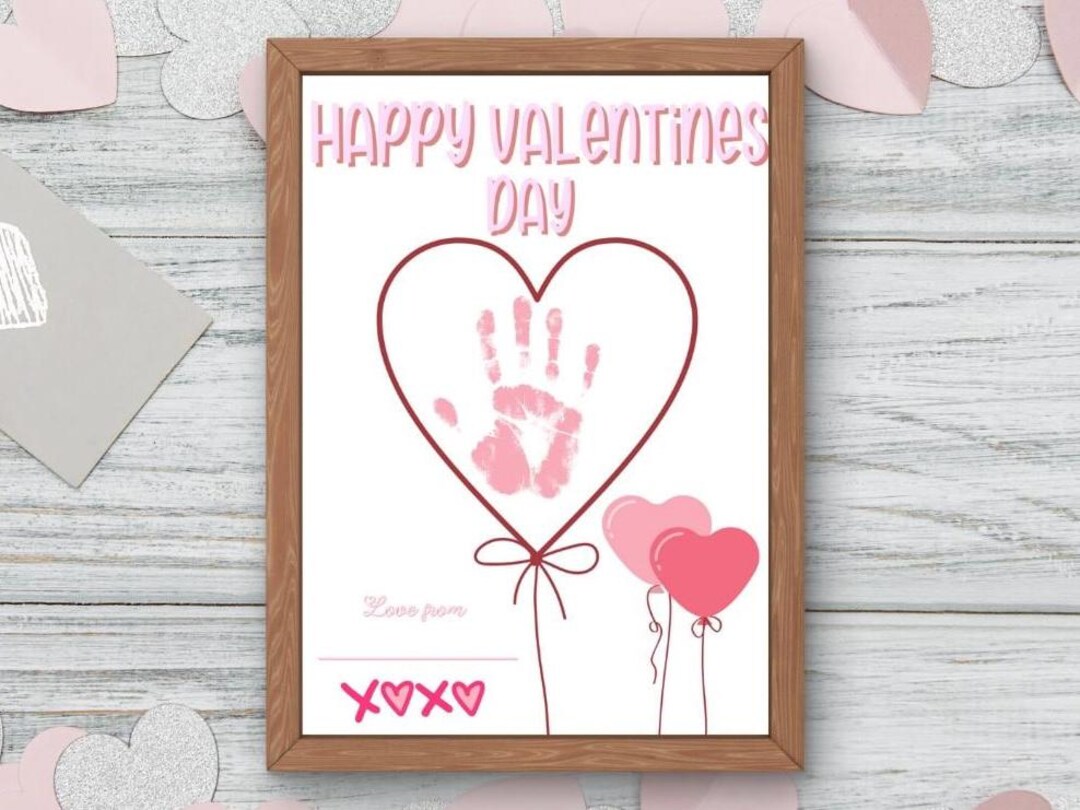 Valentine Handprint Craft Keepsake for Kids Toddlers Babys Preschool ...