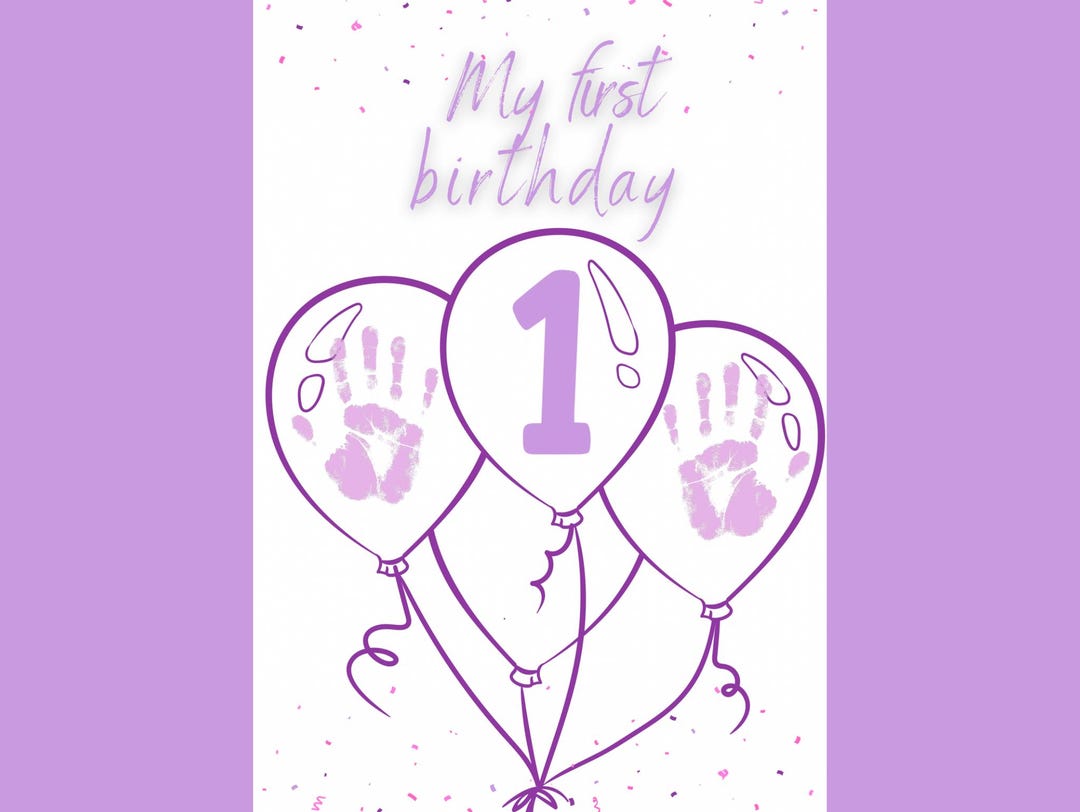 First Birthday Hand Print Craft First Birthday Keepsake First Birthday ...
