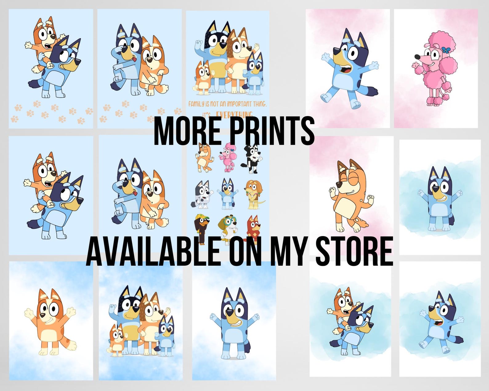 Bluey Digital Printable Wall Art Posters Set of 3 Bluey Wall Art ...