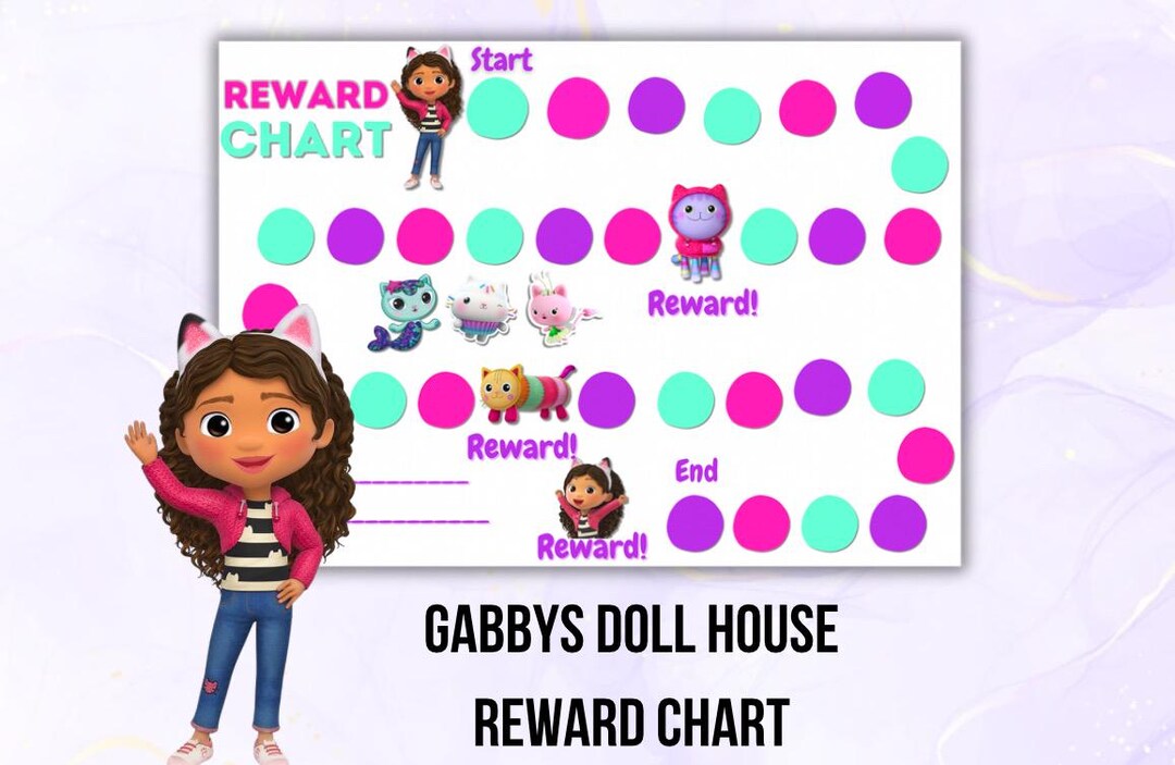 Gabbys Dolls House Reward Chart,sticker Chart,chore Chart,gabbys Doll ...