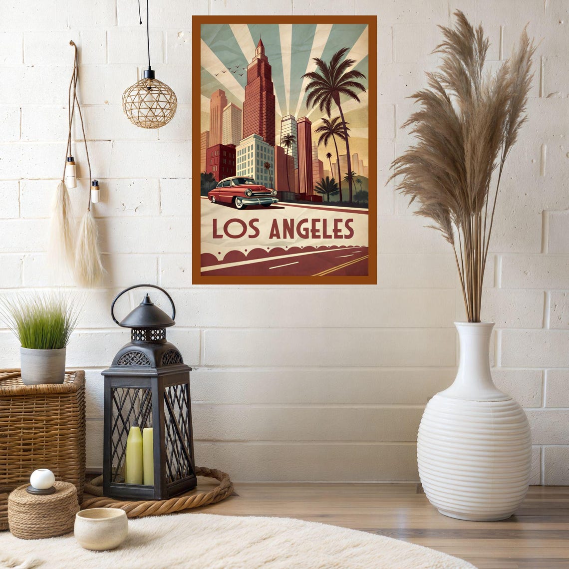Vintage Los Angeles Poster | Retro Cityscape Digital Download, 1950s ...