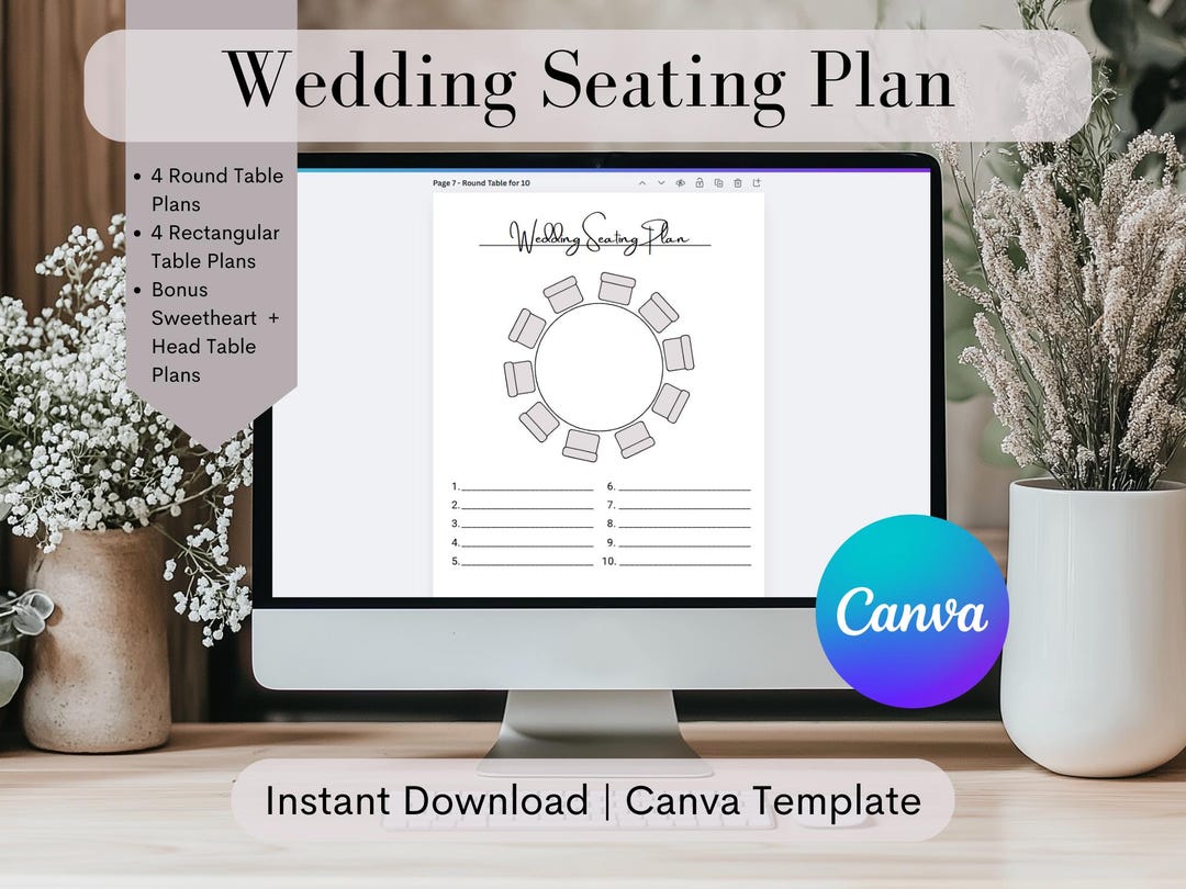 Wedding Table Seating Plan Template Reception Table Seating Chart ...
