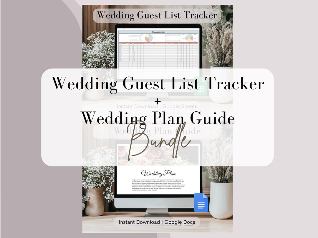Digital Wedding Planning Template Bundle Wedding Guest List Planning ...
